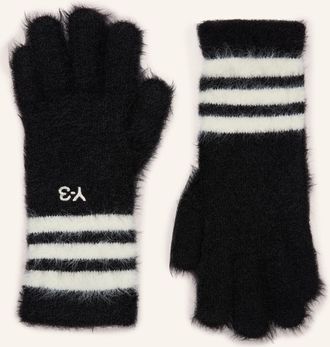 Yohji Yamamoto Handschuhe Y-3 3-Streifen schwarz