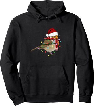 jz.birds Rotkehlchen Lichterkette Weihnachten Vogel Weihnachtsmann Pullover Hoodie