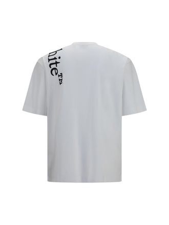 Off-white Mens Vertical Bookish Skate T-Shirt White Cotton T-Shirts And Polos