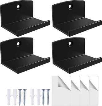 Generic Zur Pr&auml;sentation Von Schallplatten - Wandhalterung F&uuml;r Schallplattenhalter, 4-teiliges Acrylregal, Wandhalterung F&uuml;r Schallplatten Aus Acryl F&uuml;r Wohnz