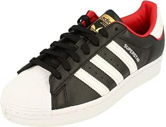 adidas Originals Superstar Hommes Trainers Sneakers (UK 3.5 US 4 EU 36, Black White Red FW6385)