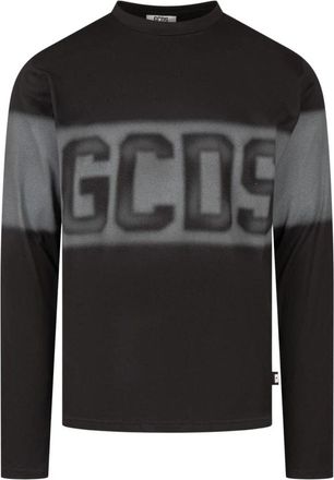 GCDS Logo Spray LS T-Shirt - - Tops - Herren - Schwarzk - M