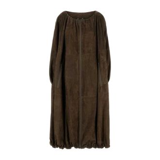 Ferragamo Brauner Wildleder-&Uuml;bermantel - - Dresses - Damen - Braun - XS