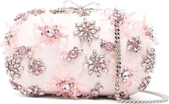 Self Portrait Floral-embellished Clutch Bag