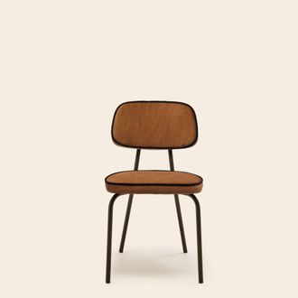 Madura Chaise Ysabeau Dalila fauve et noir - MARRON