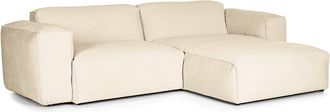 Studio Copenhagen home24 Ecksofa 1,5-Sitzer mit Longchair Beige Cordstoff Snor 260 x 71 x 173cm Longchair davorstehend rechts Modern