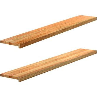 vidaXL Vidaxl - Appuis de fenêtre 2 pcs marron clair bois de chêne massif