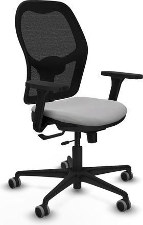 Piqueras y Crespo Idealer Stuhl f&uuml;r die Arbeit mit 3D-Armen, h&ouml;henverstellbare Lendenwirbelst&uuml;tze, ausgestattet mit Syncro/Traslack und injiziertem Schaumstoff, Schwarz