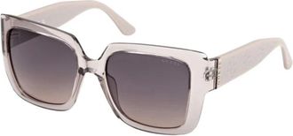 Guess Femme, Accessoires, Gris, Taille: 53 MM Square Quattro G Plastic Lunettes de soleil