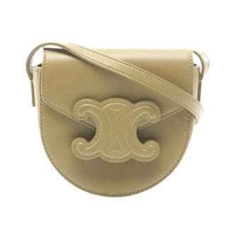 Celine Pre-owned Mini Buzas Triomphe Sac Bandouli&egrave;re en Cuir - Femme - Pre-owned - Beige - Taille: ONE Size