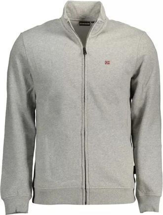 Napapijri Bestickter Baumwollpullover mit Rei&szlig;verschluss - - Sweatshirts & Hoodies - Herren - Grau - M