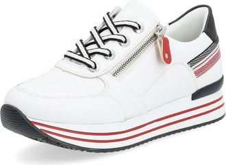 Remonte Damen Low-Top Sneaker D1312, Frauen Halbschuhe,lose Einlage,Laufschuhe,Freizeit,sportlich,straßenschuhe,Strassenschuhe,Weiss Kombi (82),45 EU