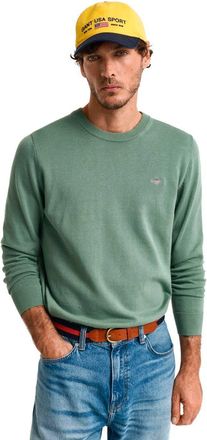 GANT Herren Classic Cotton C-Neck Pullover, Kalamata Green, L