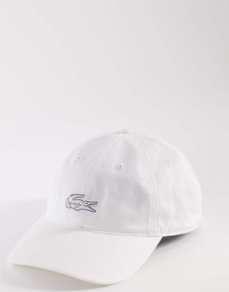 Lacoste Kappe in Wei&szlig; mit gro&szlig;em Krokodil-Logo
