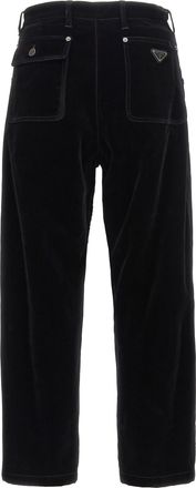 Prada Mens Black Cotton Casual Pants