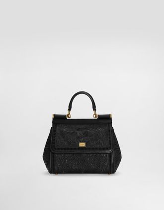 Dolce & Gabbana Henkeltasche Sicily Mittelgroß - Frau Handtaschen Schwarz Onesize