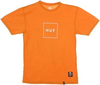 HUF Huf, Homme, Tops, Orange, Taille: S T-shirt Homme avec Logo Orange Rouille