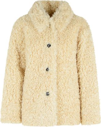 Isabel Marant Veste en fausse fourrure beige Tarvey