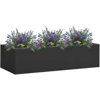 vidaXL Bo&icirc;te &agrave; fleurs de bureau Anthracite 90x40x23 cm Acier