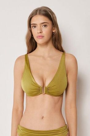Calzedonia Bustier-bikinioberteil Shiny Satin Gelb