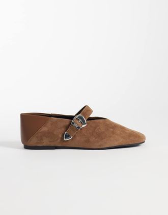 Tommy Jeans Ballerines en daim - Marron