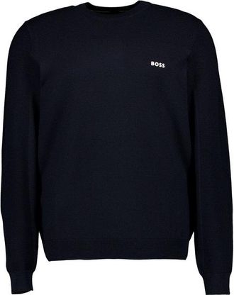 HUGO BOSS Herren Pullover blau unifarben