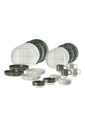 Thomas Kombiservice FUN - Karo Mixed, Mehrfarbig, Keramik, 20-teilig, 490 ml,850 ml, 28.3x28x41 cm, DIN EN ISO 14001, DIN EN ISO 9001, Essen &