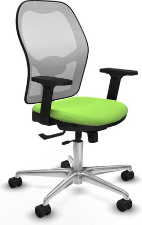 Piqueras y Crespo B&uuml;rostuhl mit 2D-Armlehnen, h&ouml;henverstellbare Lendenwirbelst&uuml;tze, ausgestattet mit Syncro/Translack und Schaumstoff, Rollen 65 mm, Nylon, Wei&szlig;/Pistazi