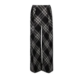 Burberry Vintage Check Wollhose mit geradem Bein - - Trousers - Damen - Schwarzk - 2XS