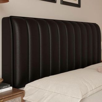 Generic Kopfteilbezug, Kopfteilschutz aus Leder, leicht zu reinigen und zu pflegen, sicher für die Schlafzimmerdekoration- Black|| 200cm