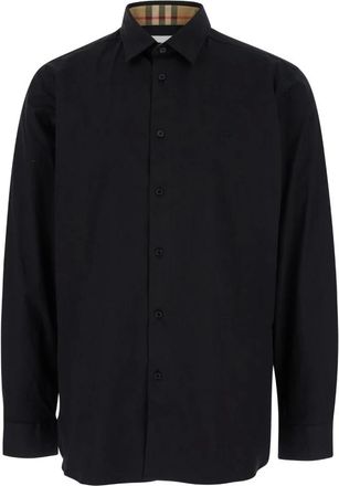 Burberry Homme, Chemises, Noir, Taille: S Chemise Noire Oversize avec Col Classique