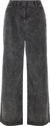 Bomboogie Femme, Pantalons, Noir, Taille: 44 FR Pantalon Palazzo en Velours C&ocirc;tel&eacute; D&eacute;color&eacute; &agrave; lAcide