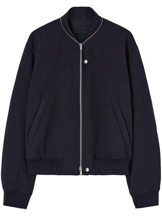 Jil Sander veste bomber à fermeture zippée - Bleu