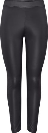 Jacqueline de Yong JdY Damen Leder Optik PU Leggings Stretch Biker Look Hose Coated Skinny Pants Wet Look Design JDYSTINE, Farben:Grau-2, Gr&ouml;&szlig;e:L