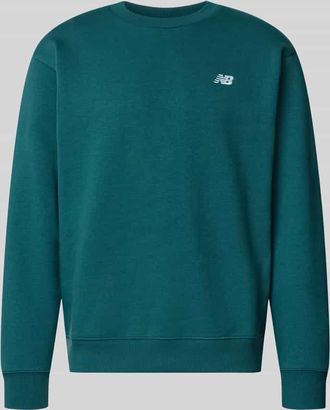 New Balance Sweatshirt mit Rundhalsausschnitt und Label-Stitching