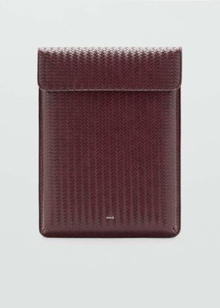 Mango Housse pour ordinateur portable tress&eacute;e bordeaux - Femme - Taille unique - MANGO