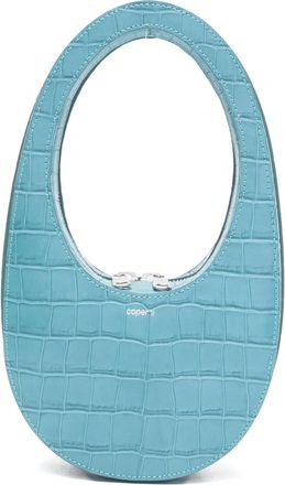 Coperni mini croc-effect zip tote bag - Blau