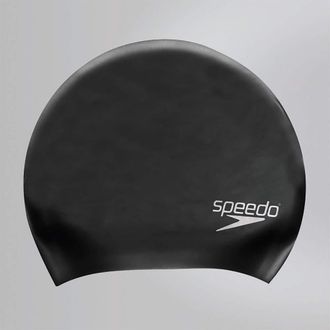 Speedo Unisex Erwachsene Badekappe f&uuml;r Lange Haare | Badekappe | Ziepfrei | Einfaches Aufsetzen Trainingshilfen, Schwarz, Einheitsgr&ouml;&szlig;e