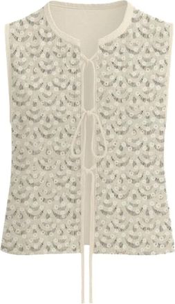 MC2 Saint Barth Femme, Vestes, Blanc, Taille: 40 FR Gilet &agrave; Sequins