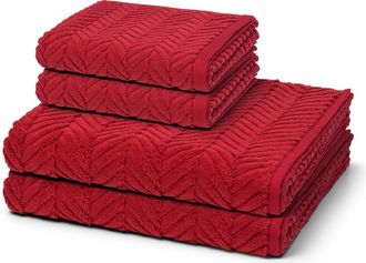 ROSS 4 teiliges Frottier-Set - Sensual Skin - Zopf-Muster (2 X Handtuch 2 X Duschtuch im Set) - 500 g/m2 - Baumwolle - Walkfrottee - saugstark - weich und 