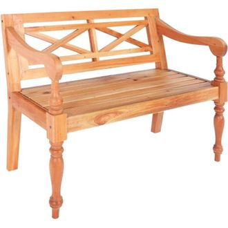 vidaXL Batavia-Sitzbank 98 cm Mahagoni Massivholz Hellbraun vidaXL