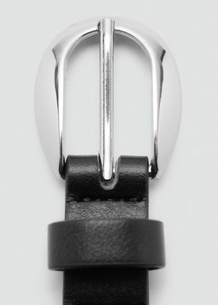 Mango Schmaler G&uuml;rtel mit Eyelets schwarz - Damen - XL - MANGO