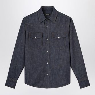 A.P.C. Indigo blue denim Western shirt