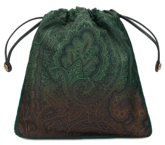 Etro Womens Pouch Bosa Green Nylon Handbags Hand Bags