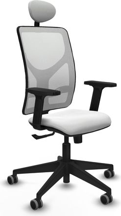 Piqueras y Crespo B&uuml;rostuhl, wei&szlig;, Rollen mit 2D-Armlehnen, h&ouml;henverstellbare Lendenwirbelst&uuml;tze und festes Kopfteil, ausgestattet mit 3 Positionen und Schneideschaum, 