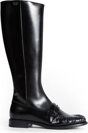 Prada Leather Loafer Boots