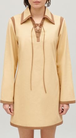 Claudie Pierlot Robe courte lac&eacute;e beige