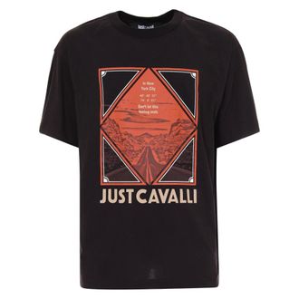 Roberto Cavalli Homme, Tops, Noir, Taille: XL T-shirts et Polos
