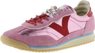 Victoria Baskets Saturno Nylon & Pi&egrave;ces Color&eacute;es & en Daim & Semelle Crant&eacute;e 1158111 pour Femme Rosa 41