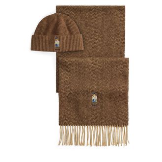 Polo Ralph Lauren Set Schal und M&uuml;tze Polo Ralph Lauren 449P20309001 Braun